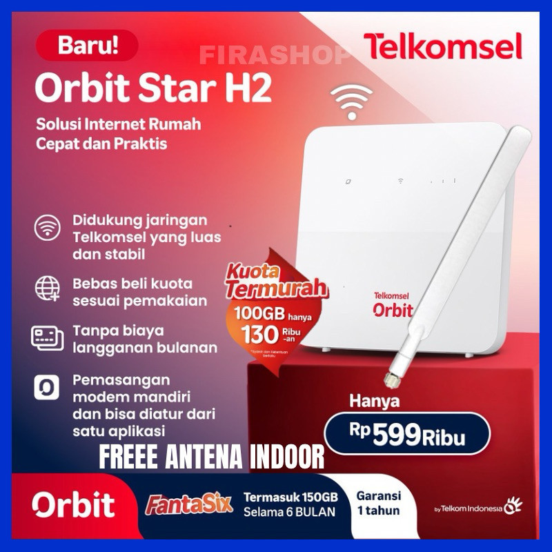 Jual Modem Wifi Telkomsel Orbit Star H2 Huawei B320 Garansi Resmi Free ...