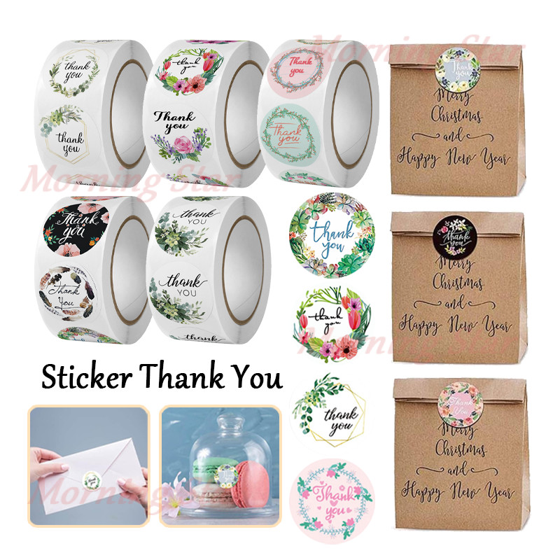 Jual Sticker Thank You Roll 2.5Cm/Stiker Terima Kasih Warna/Sticker ...