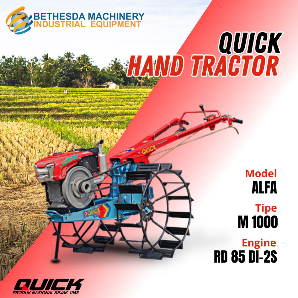 Jual Hand Traktor / Alat Bajak Tanah Quick AlFA Mesin RD 85 DI-2S ...