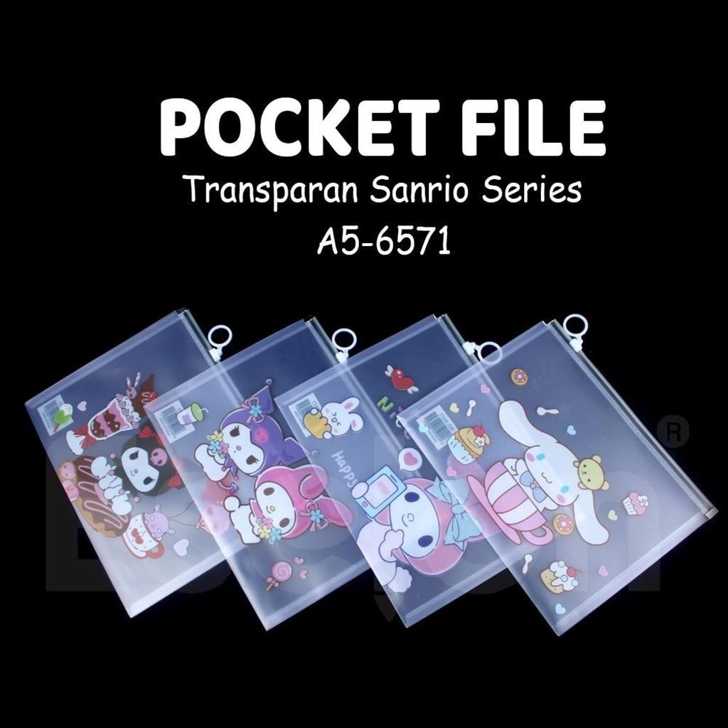 Jual Pocket File/Map Zipper Kuromi A5 (1pcs) || Pouch Sanrio A5 ...