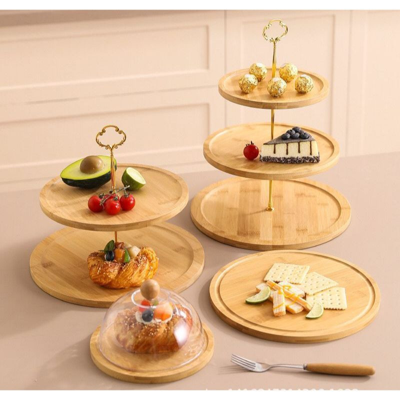 Jual [MS] Cake Tray Tiers Cupcake Stand Tempat Kue Tingkat Kayu Estetik ...