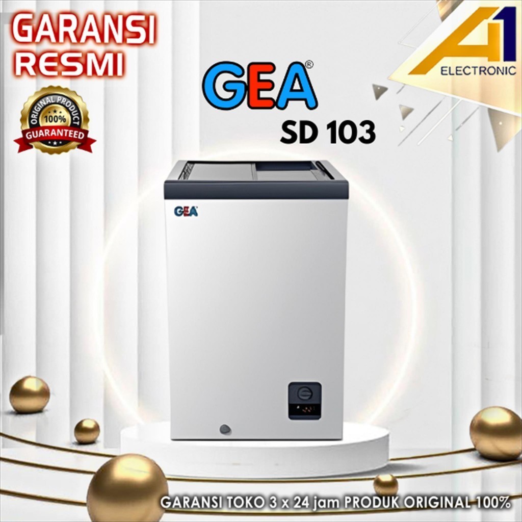 Jual Freezer GEA sliding kaca SD 103 / SD103 , KAPASITAS 100 LITER ...