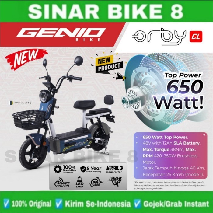 Jual Sepeda Listrik GENIO ORBY CL BY UNITED Electric E Bike 350 Watt ...