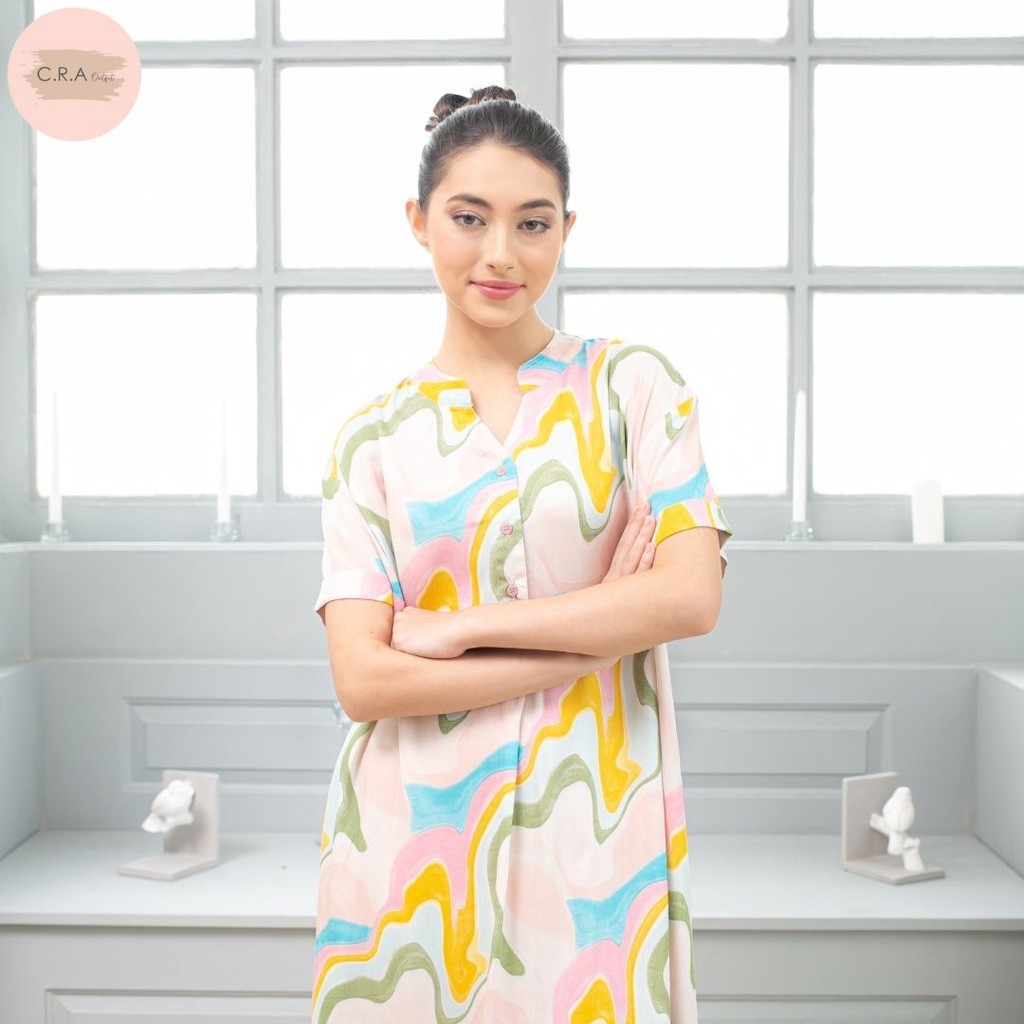 Jual CRA OUTFIT - Dress Daster Rayon Premium Kekinian Busui Friendly ...