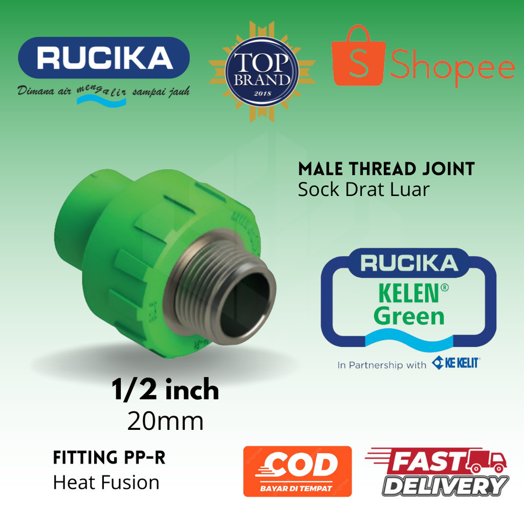 Jual Male Thread Joint 20mm ~ 1/2 inch / Sock Drat Luar / MTA / SDL ...