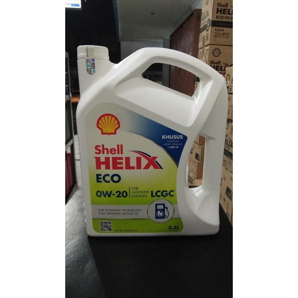 Jual Oli Mesin Shell Helix ECO 0W-20 3,5 Liter Galon Asli Scan Barcode ...
