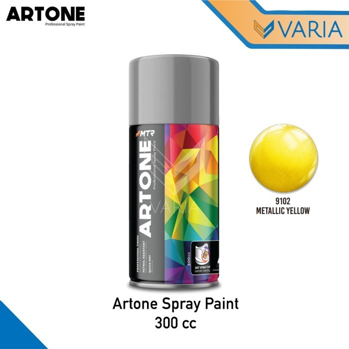 Jual Artone Spray Paint 300 cc Metallic Yellow 9102 Kuning Metalik Cat ...