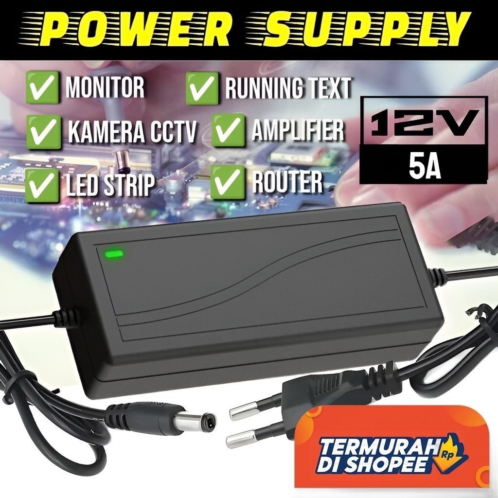 Jual Adaptor 12V 5A Power Supply Universal DC 12V 60W | Shopee Indonesia