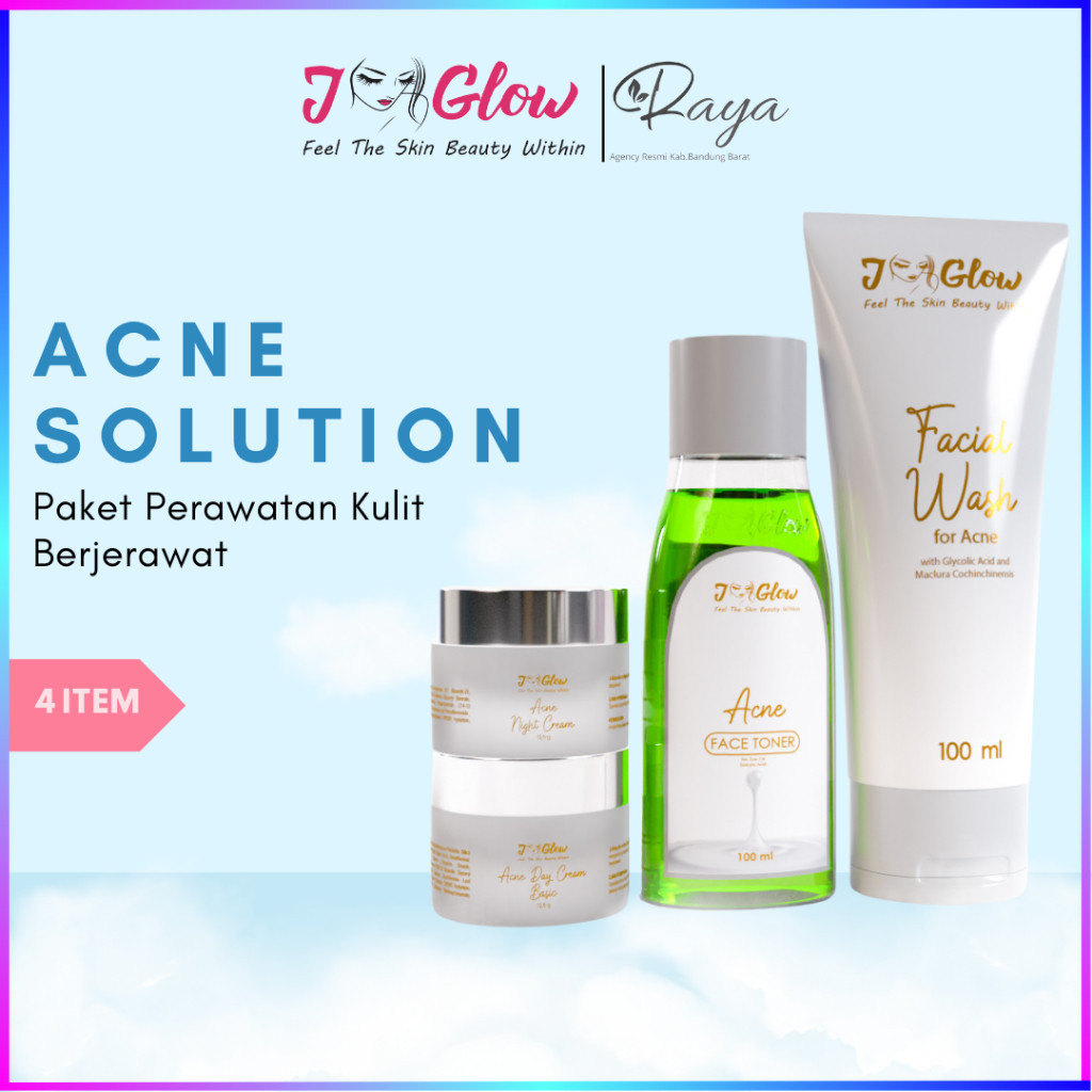 Jual Jglow Acne Paket Whitening – Skincare Jerawat & Kusam – 4 Pcs ...
