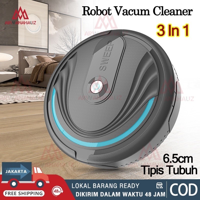 Jual Robot Vacum Cleaner 3 in 1 Portable Penyedot Debu Rumah Sapu Otomatis Robot Pembersih ...