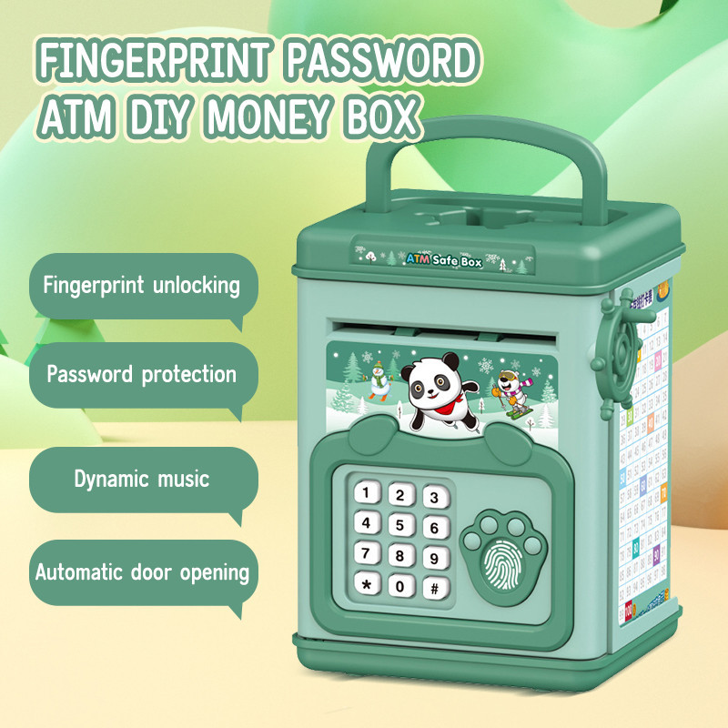 Jual Cute ATM Machine with Fingerprint Password Safe Box with Handle ...