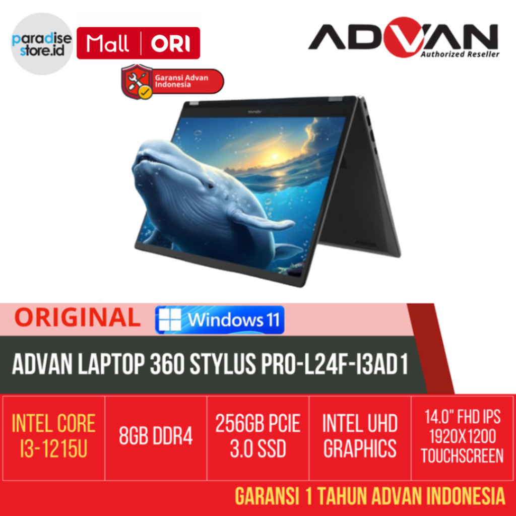 Jual Laptop Advan 360 Stylus PRO L24F-I3AD1 FHD IPS Touch / Core i3 ...