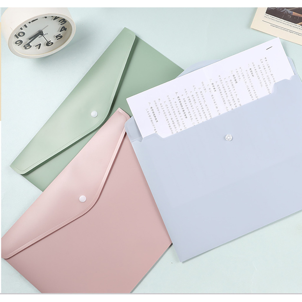 Jual A4 File Folder Plastic Paper Data Storage Bag Bill Extension File ...