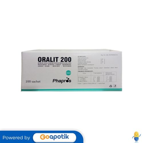 Jual Oralit 200 Phapros Serbuk 4.1 Gram Box 100 Sachet | Shopee Indonesia