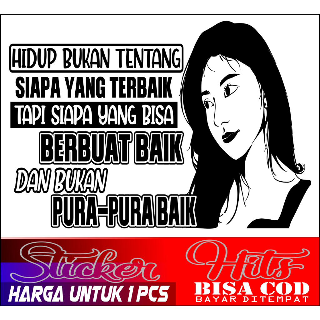 Jual Cutting sticker mobil stiker kata kata hidup bukan tentang siapa ...
