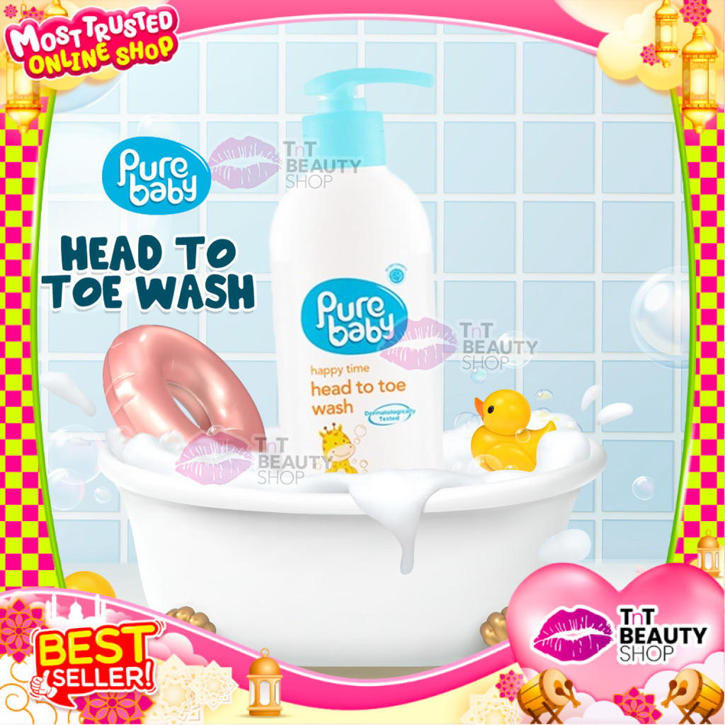 Jual Pure Baby Happy Head Toe Wash 350 ml Pump - Sabun Shampo Bayi 2in1 ...