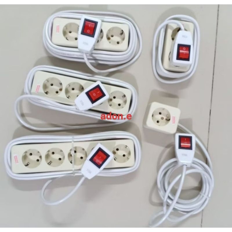 Jual PAKET STOP KONTAK UTICON,1,2,3,4,5,6LUBANG+ KABEL 1,2,3,4,5,6,7,8,9,10 +STEKER ON/OFF ...