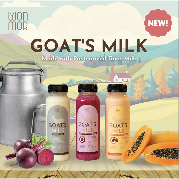 Jual Goat's milk (plain / beetroot / papaya) pasteurized | Wonmor (susu ...