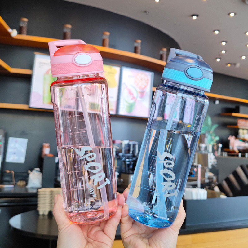 Jual Botol Minum Tali Sedotan Model Sport Flip On Ekslusif 750ml ...