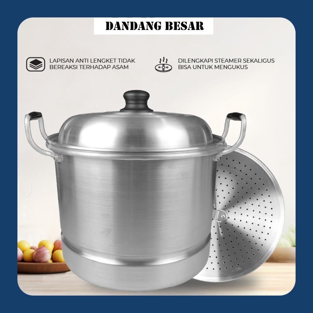 Jual Panci Dandang Kukus Besar 30 Cm + Saringan Langseng Aluminium ...
