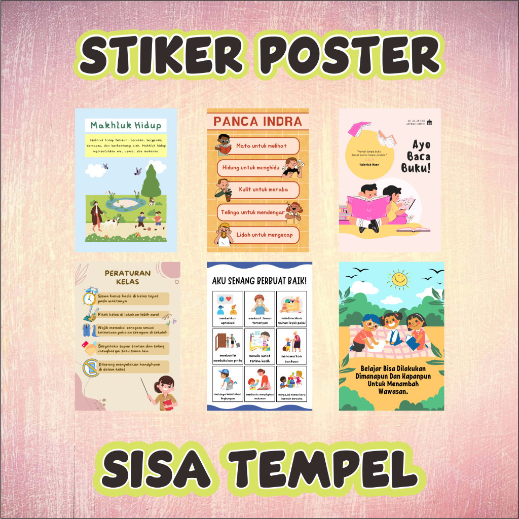 Jual Stiker Poster DinDing Edukasi Anak Tk Paud Sd SMP Multi Sticker ...
