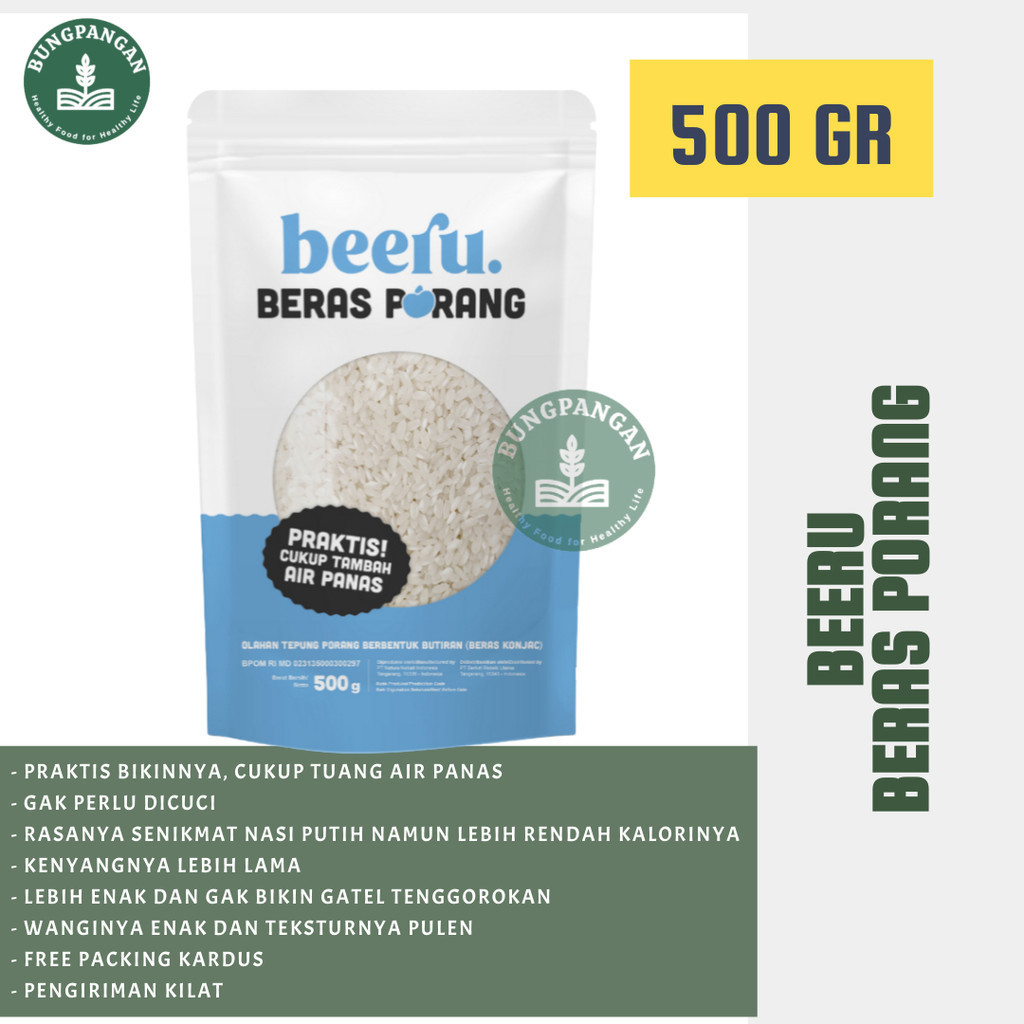 Jual Beeru Beras Porang Pouch 500 gram - Shirataki Konjac Rice | Shopee ...