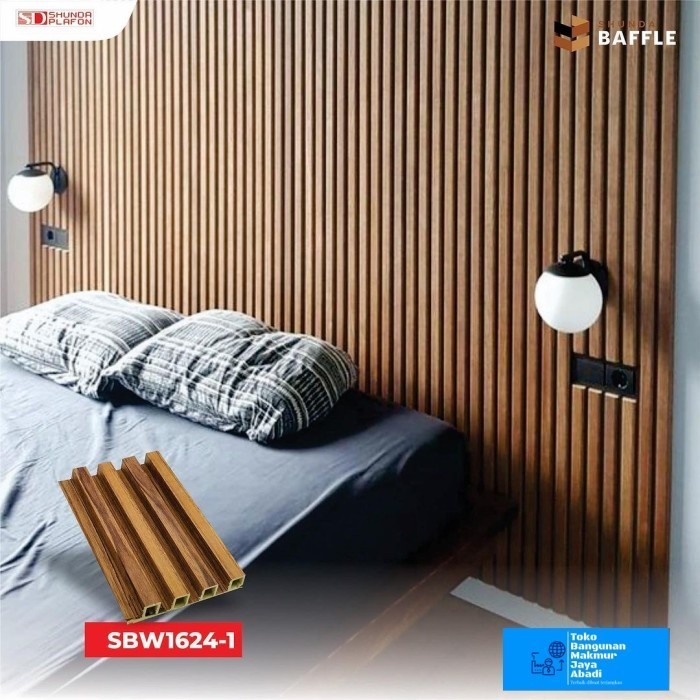 Jual Baffle / Wall Panel PVC Shunda SBW 1624-1 Walnut | Shopee Indonesia