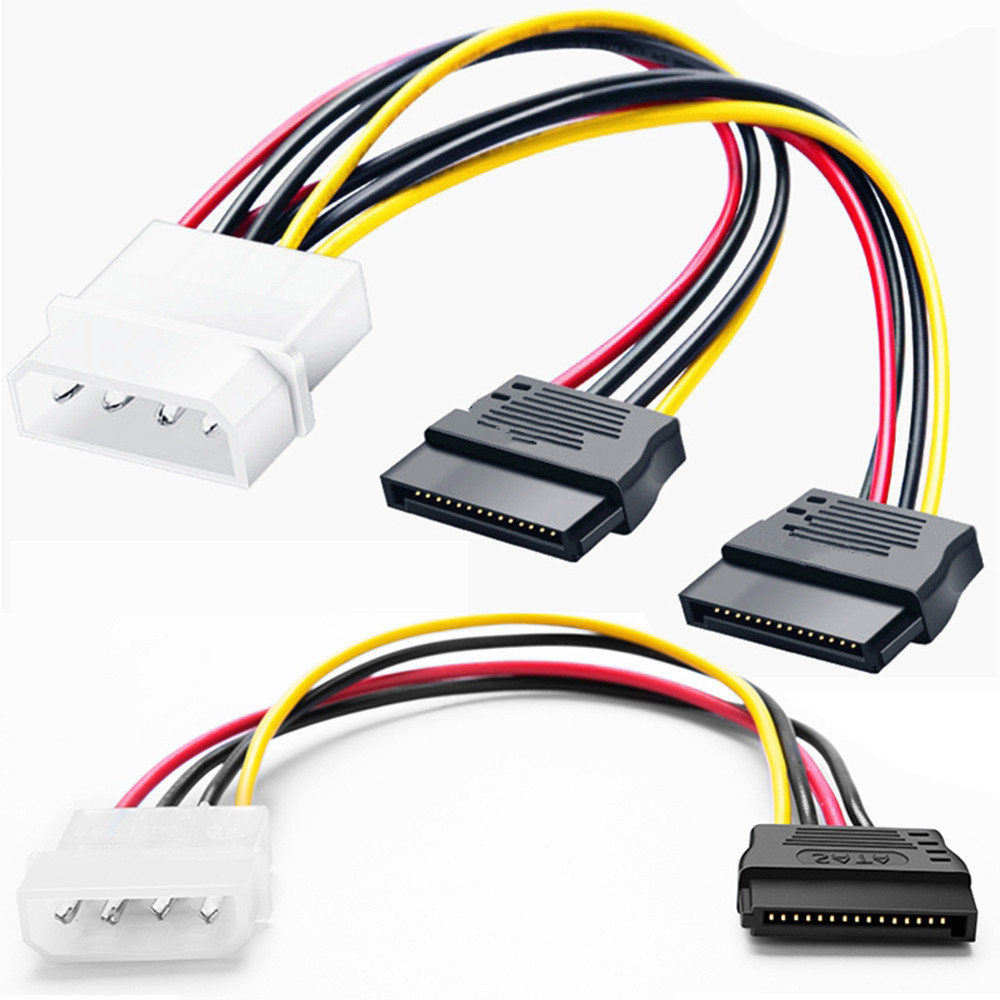 Jual IDE Molex 4 Pin to SATA 2 Serial HDD Power Adapter Cable Hard ...
