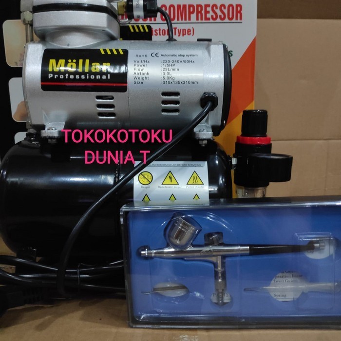 Jual Paket Kompresor Mini Compressor Set Mollar 3 Liter With Pen Air ...
