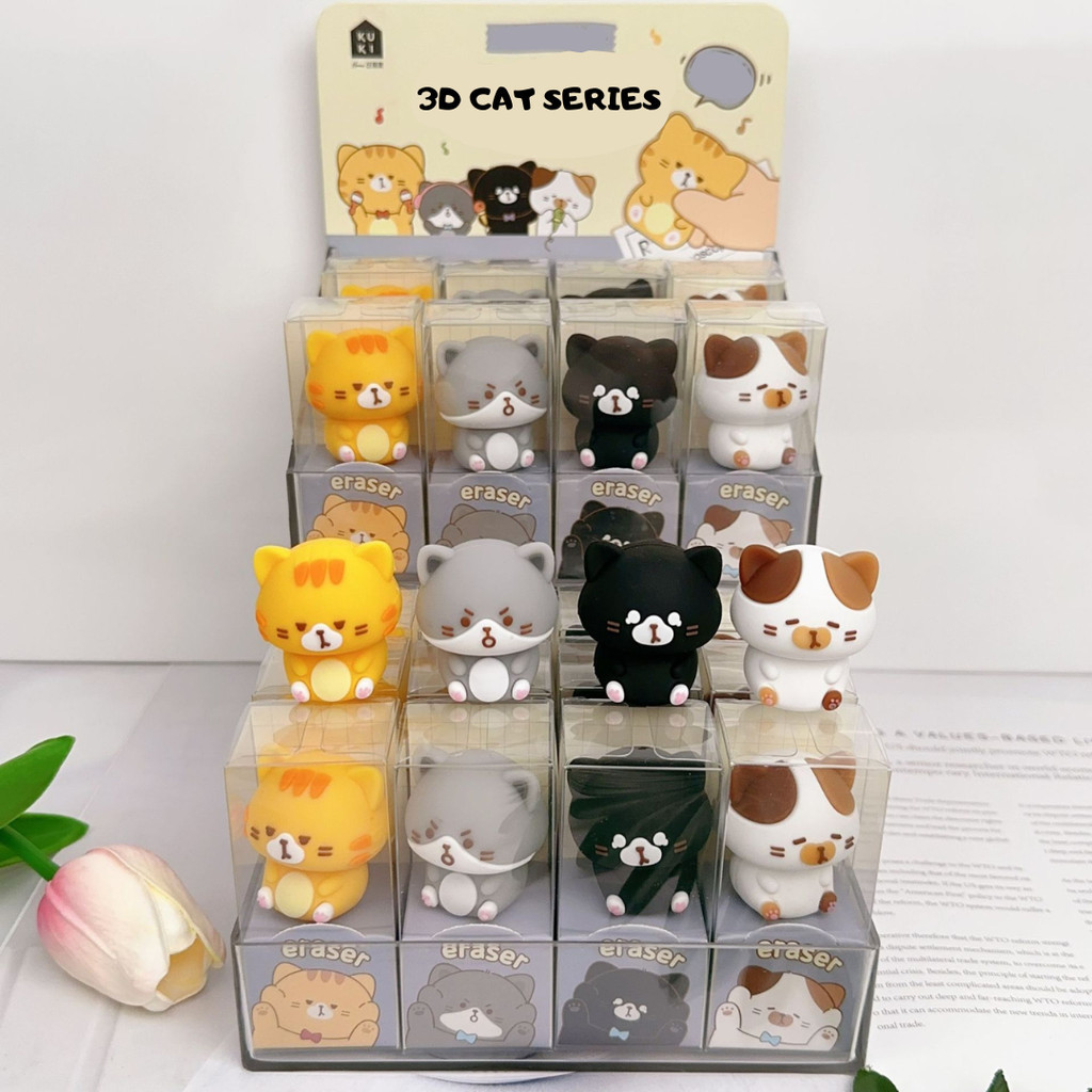 Jual [HARU] 3D Cats Series Eraser Aesthetic Stationary Penghapus Lucu ...