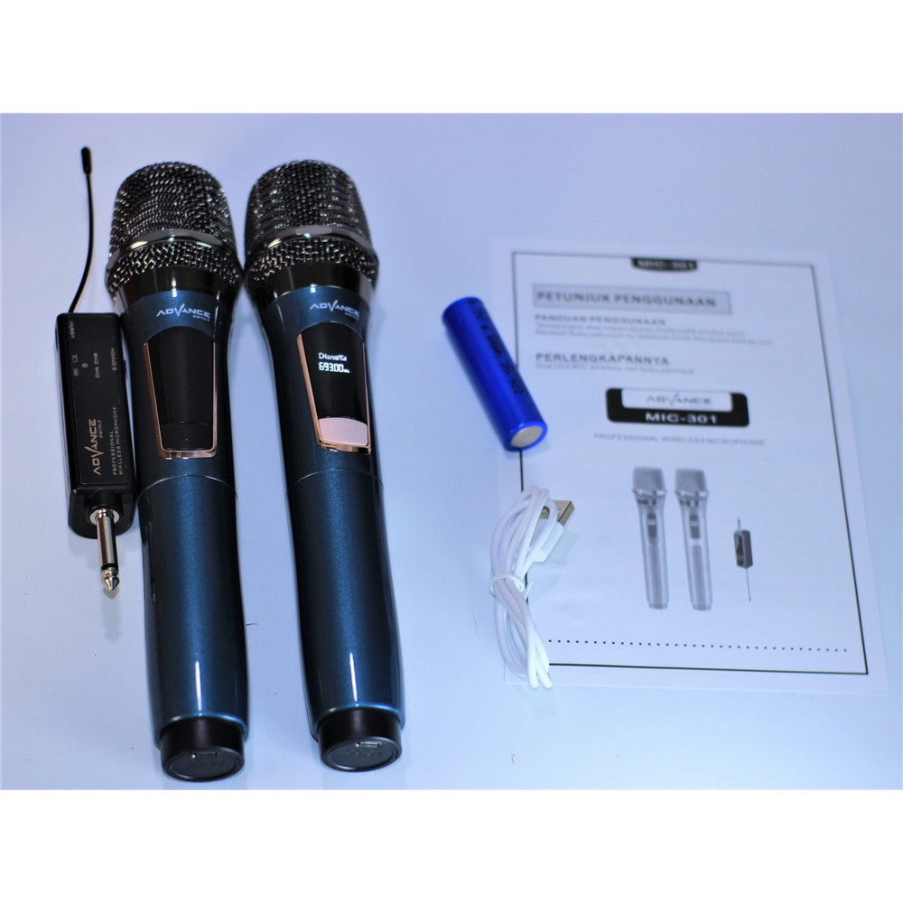 Jual [ORIGINAL] mic portable double + batrai multifungsi 301 advance ...