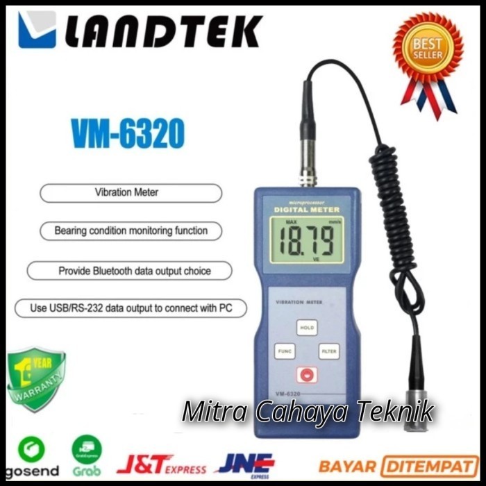 Jual Vibration Meter Landtek VM6320 Tester Gauge Vibrometer Getaran VM ...