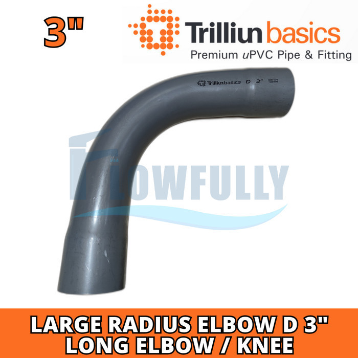 Jual LARGE RADIUS ELBOW D 3 INCH TRILLIUN PVC BEND BOCK LONG ELBOW KNEE ...