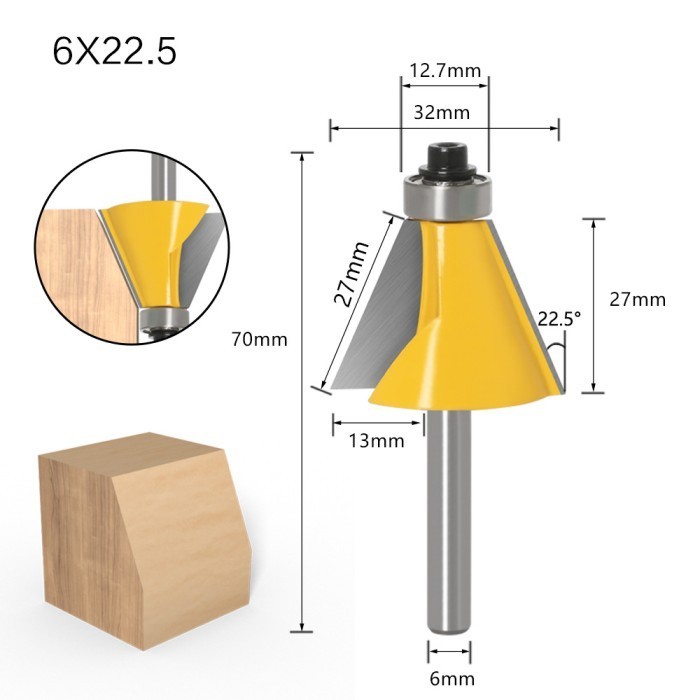 Jual MASTER BIT MATA PROFIL ROUTER SUDUT 22.5 DEGREES 6MM | Shopee ...