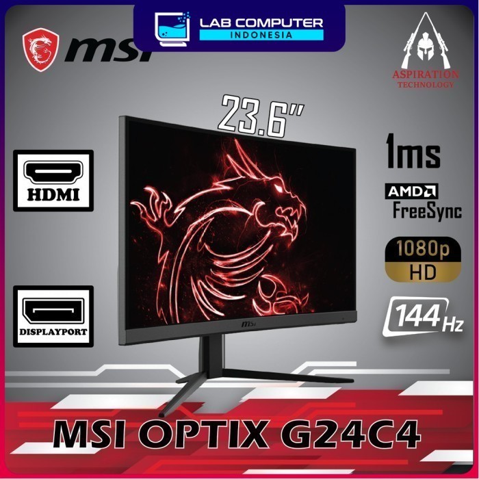 Jual MSi Optix G24C4 Gaming Monitor 24 Inch - FHD IPS 144Hz 1ms ...
