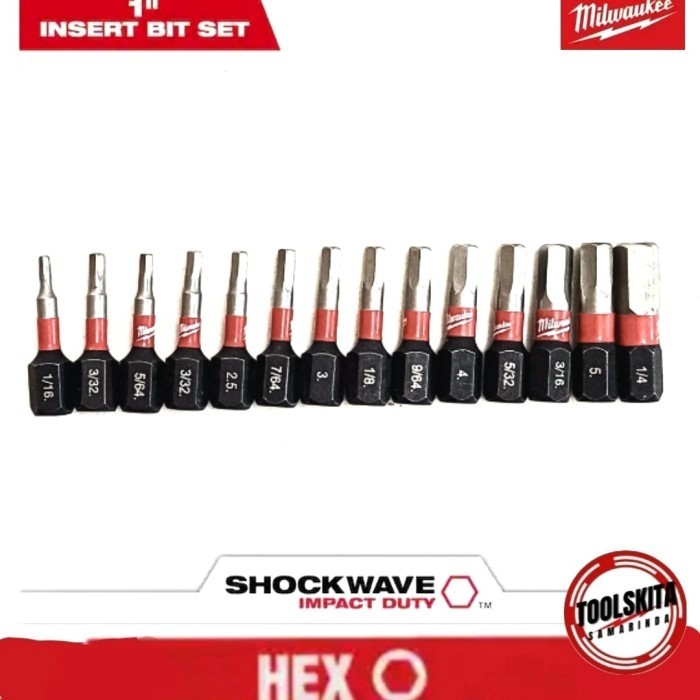 Jual Mata Obeng Milwaukee SHOCKWAVE Hex Key (Kunci L) 1 Inch | Shopee ...