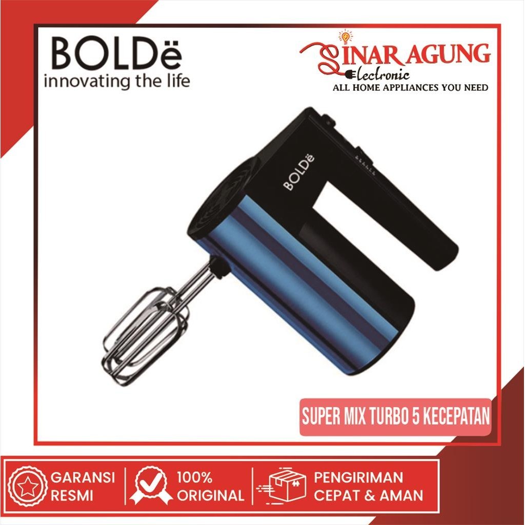 Jual [COD] HAND MIXER BOLDE SUPER MIX TURBO BIRU / BLUE (5 SPEED / 250 ...
