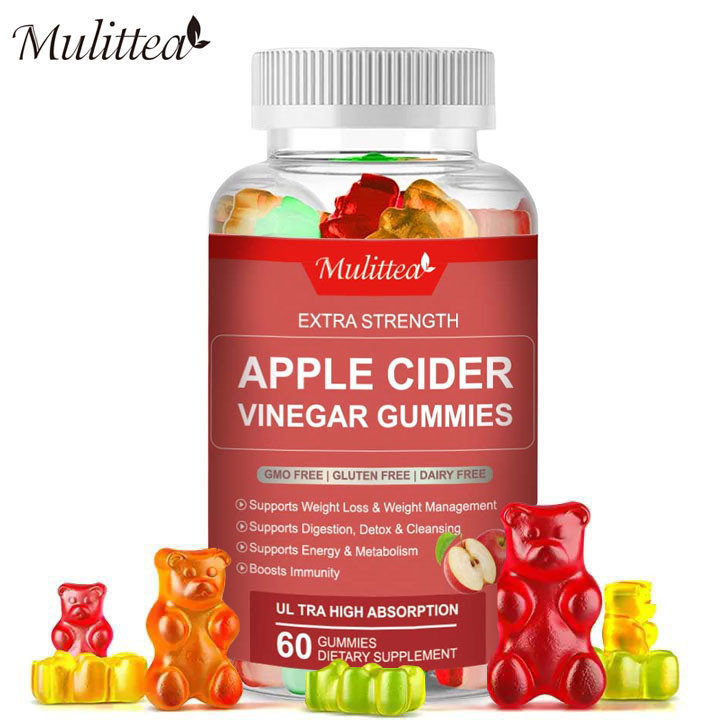 Jual Mulittea Organic Apple Cider Vinegar Gummies 60pcs for Weight Loss ...