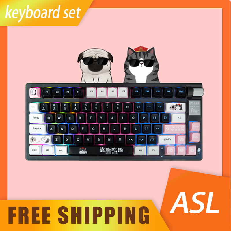 Jual Asl Emperor Cat Wirless Keyboard Set Three-Mode Cartoon E-Sports ...