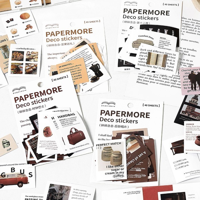 Jual 40 Lembar Sticker Scrapbook Journal DIY Paper Deco PAPERMORE Aesthetic Stickers | Shopee ...