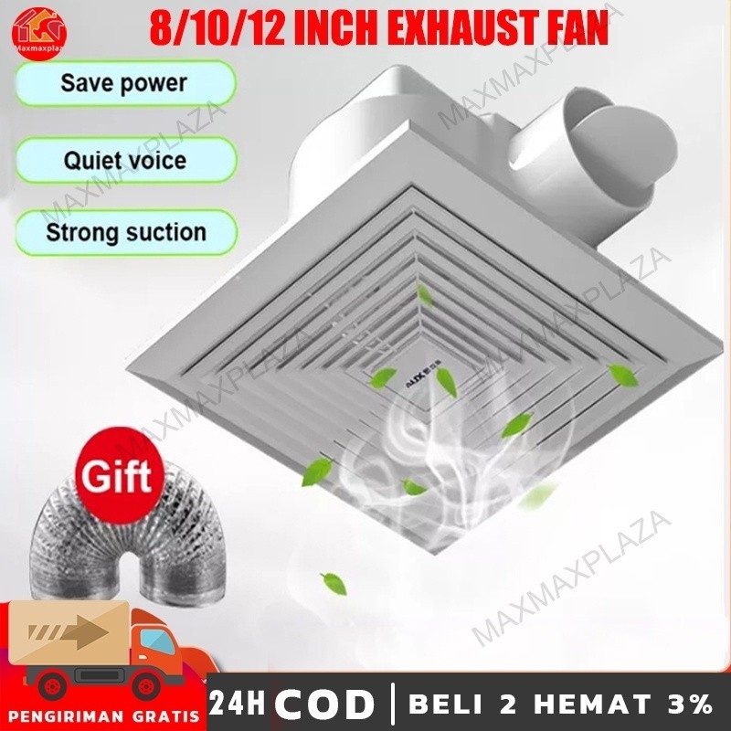 Jual 【COD】Exhaust Fan Kipas Angin Hexos Plafon 8 inch / 10 inch/12 Inch kipas atap kipas kamar ...