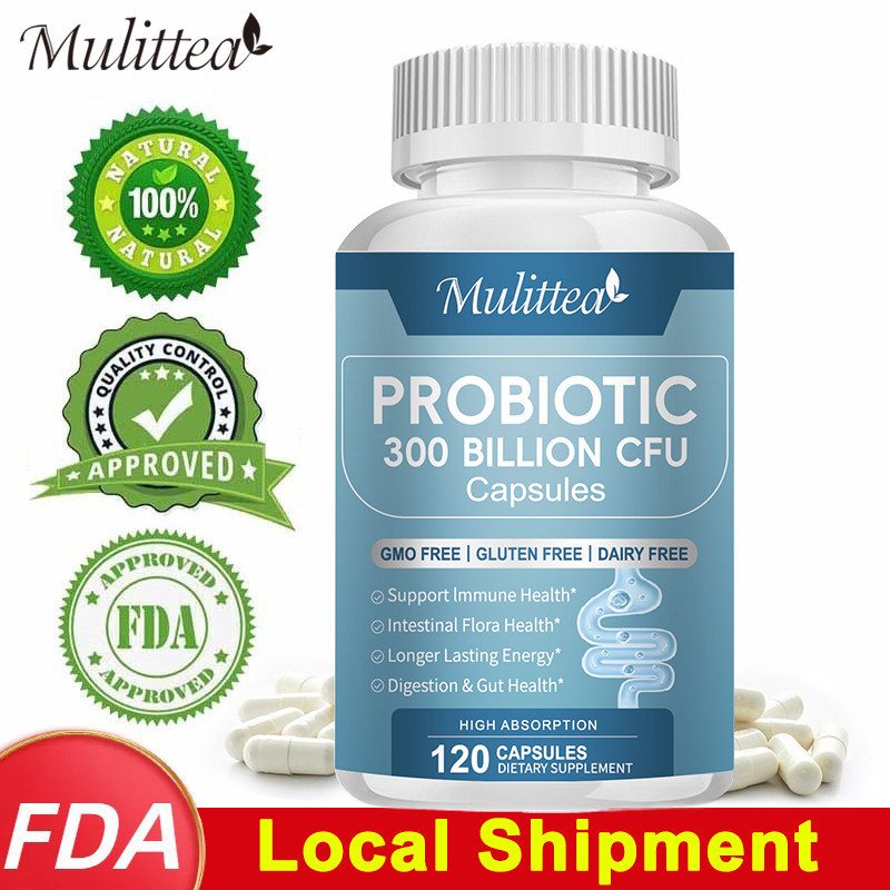 Jual Mulittea Probiotics Capsules 300 Billion CFUs Supplement With ...
