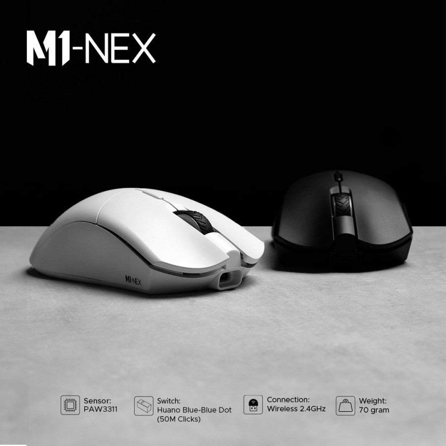 Jual Noir M1 / M-1 Nex Wireless Gaming Mouse Modular 3in1 Connection ...