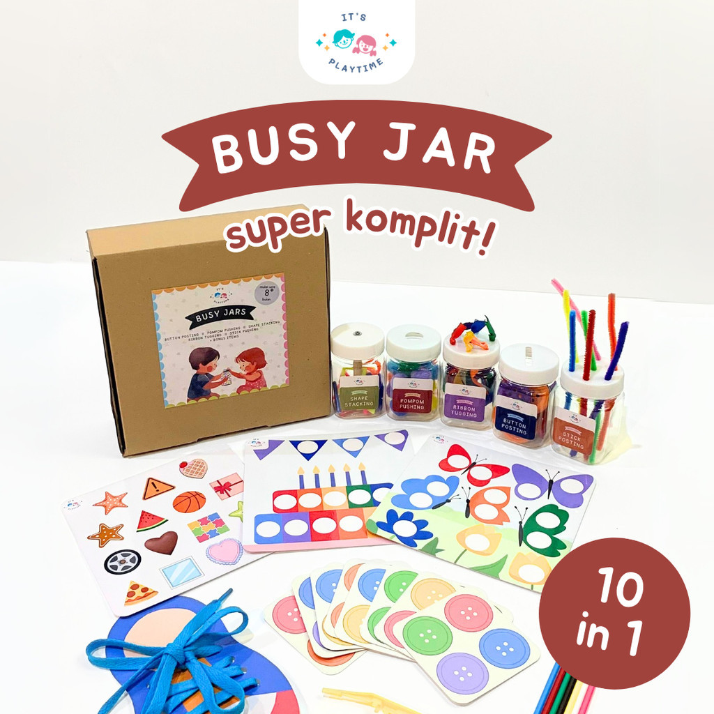 Jual It’s Playtime - Busy Jar 10 in 1 Mainan Montessori Sensori Motorik ...