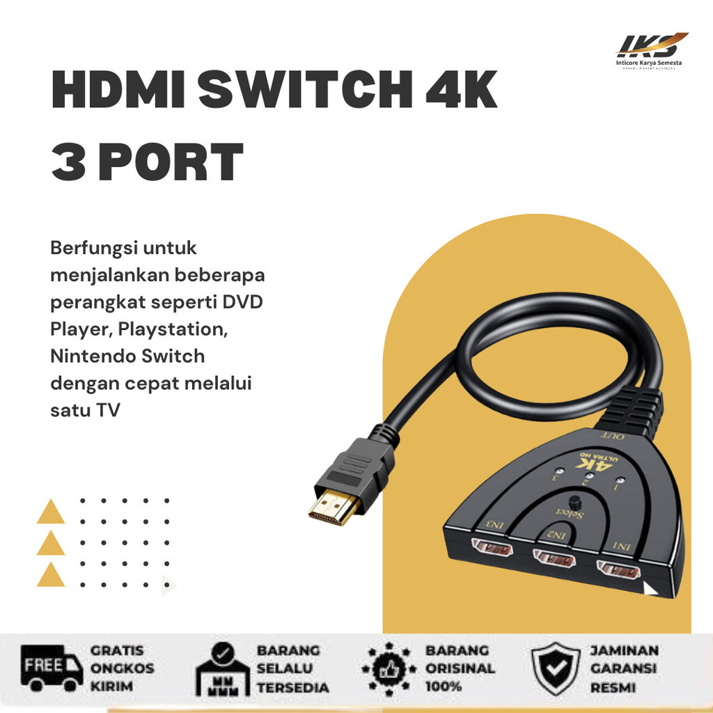 Jual HDMI Switch 4K 3 Port | Shopee Indonesia