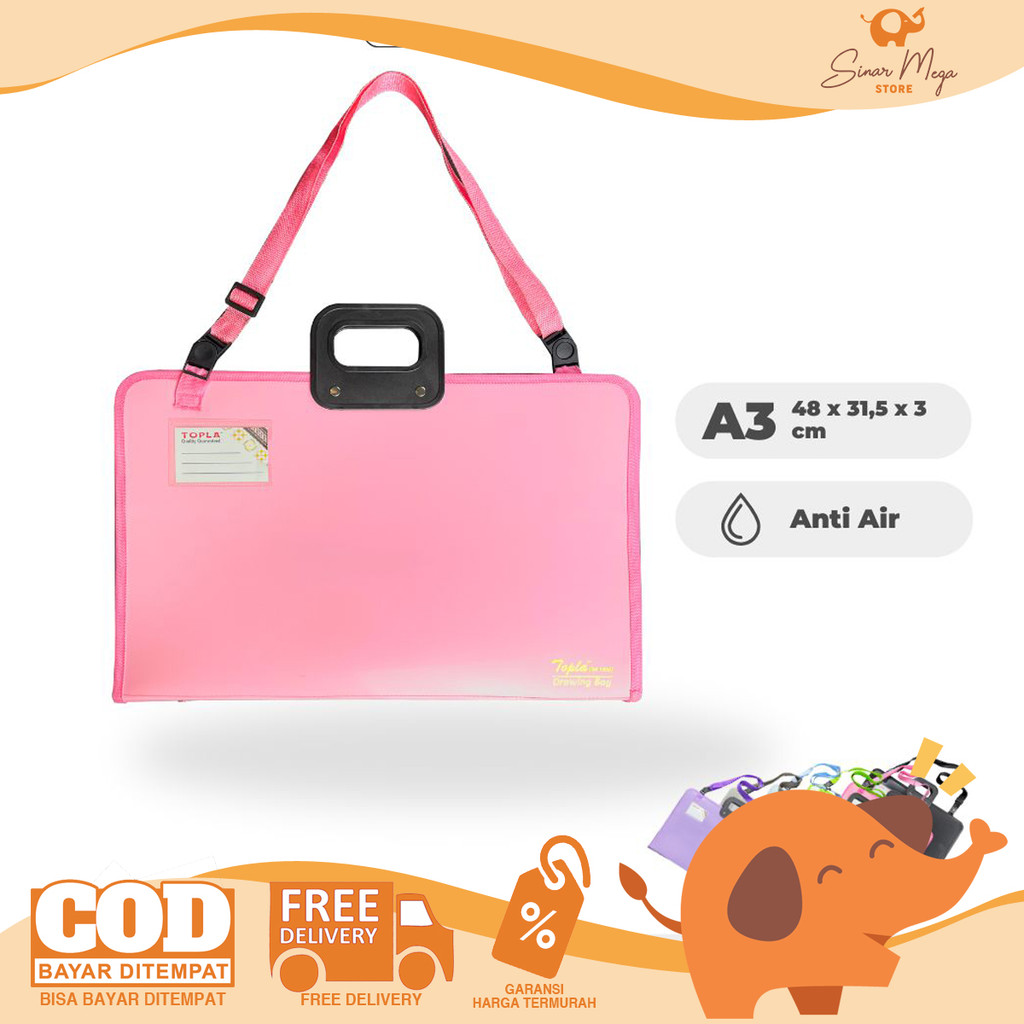 Jual TOPLA Drawing Bag DB-1930 Tas Map Portofolio Zipper Art Bag A3 ...