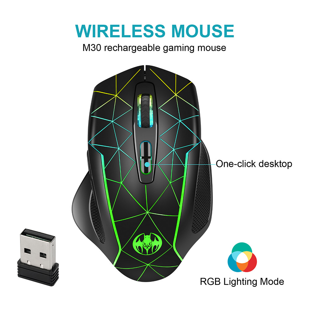 Jual 2.4G Rechargeable Wireless Mouse Gamer Gaming Mouse Computer Mouse ...