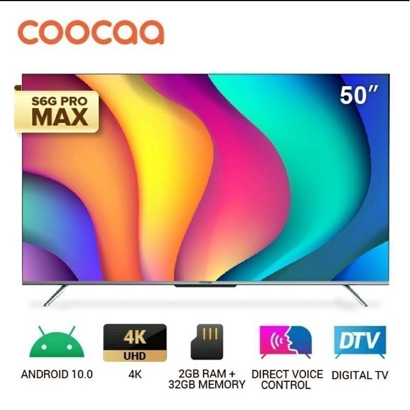 Jual coocaa 50s6g Pro Max smart led tv 50 inch Android 10 4K UHD garansi resmi coocaa Indonesia ...