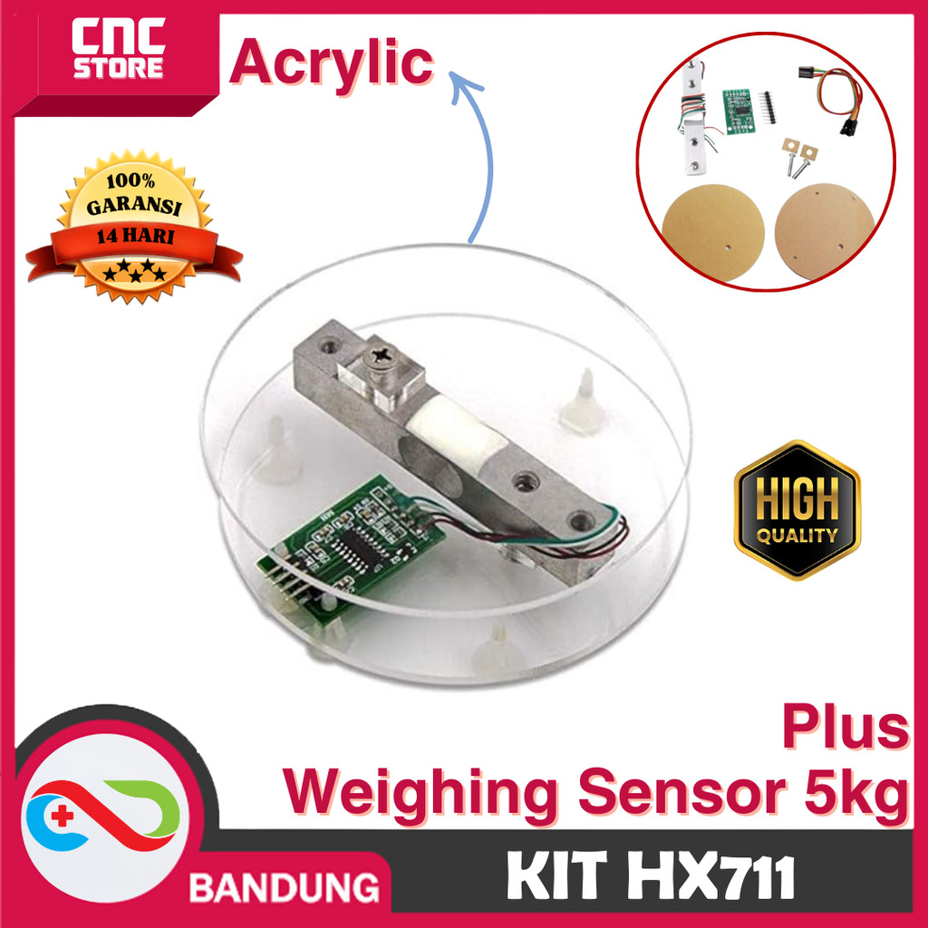 Jual KIT HX711 MODULE 5KG PRESSURE SENSOR SET WEIGHING SENSOR ...