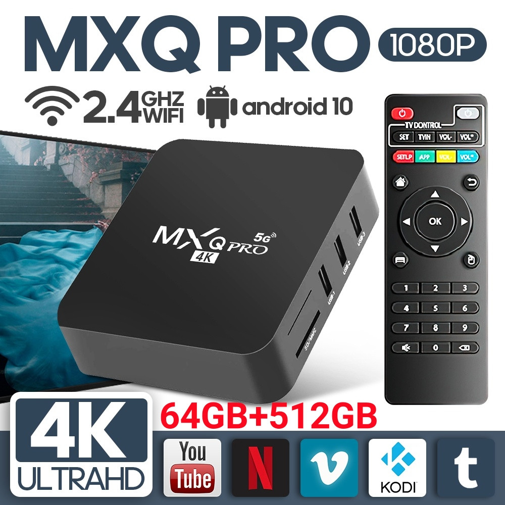Jual MXQ PRO Android TV Box 4K HD Smart Set Top Box 64GB Ram 512GB Rom 2.4GHz/5G WiFi Connection ...